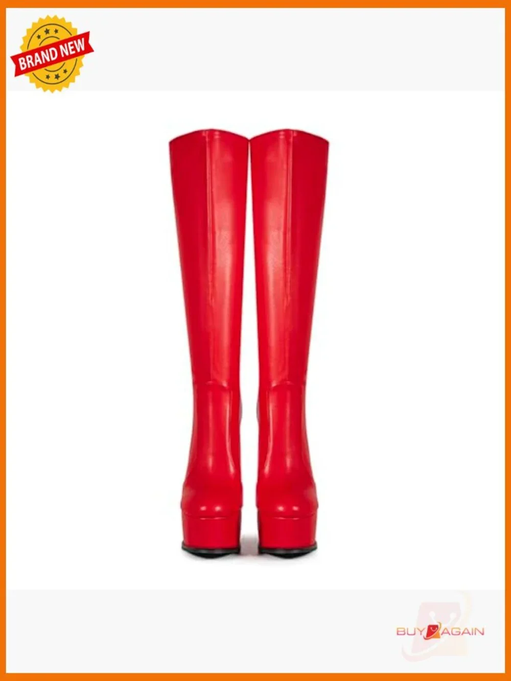 Shoes | Knee High Stiletto Heel Boots Round Toe Back Zip Wide Calf ...